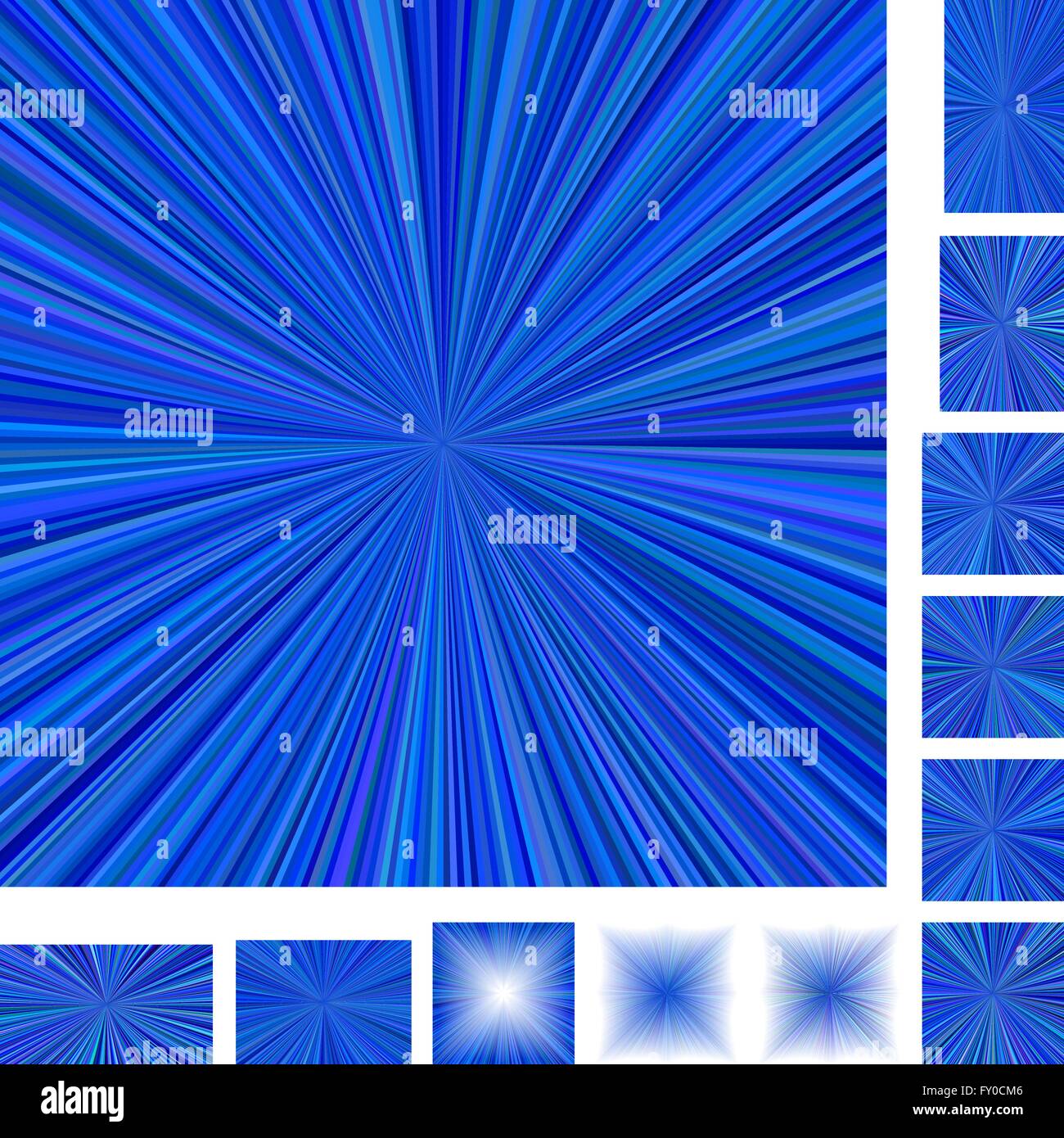Blue ray burst background set Stock Vector Image & Art - Alamy