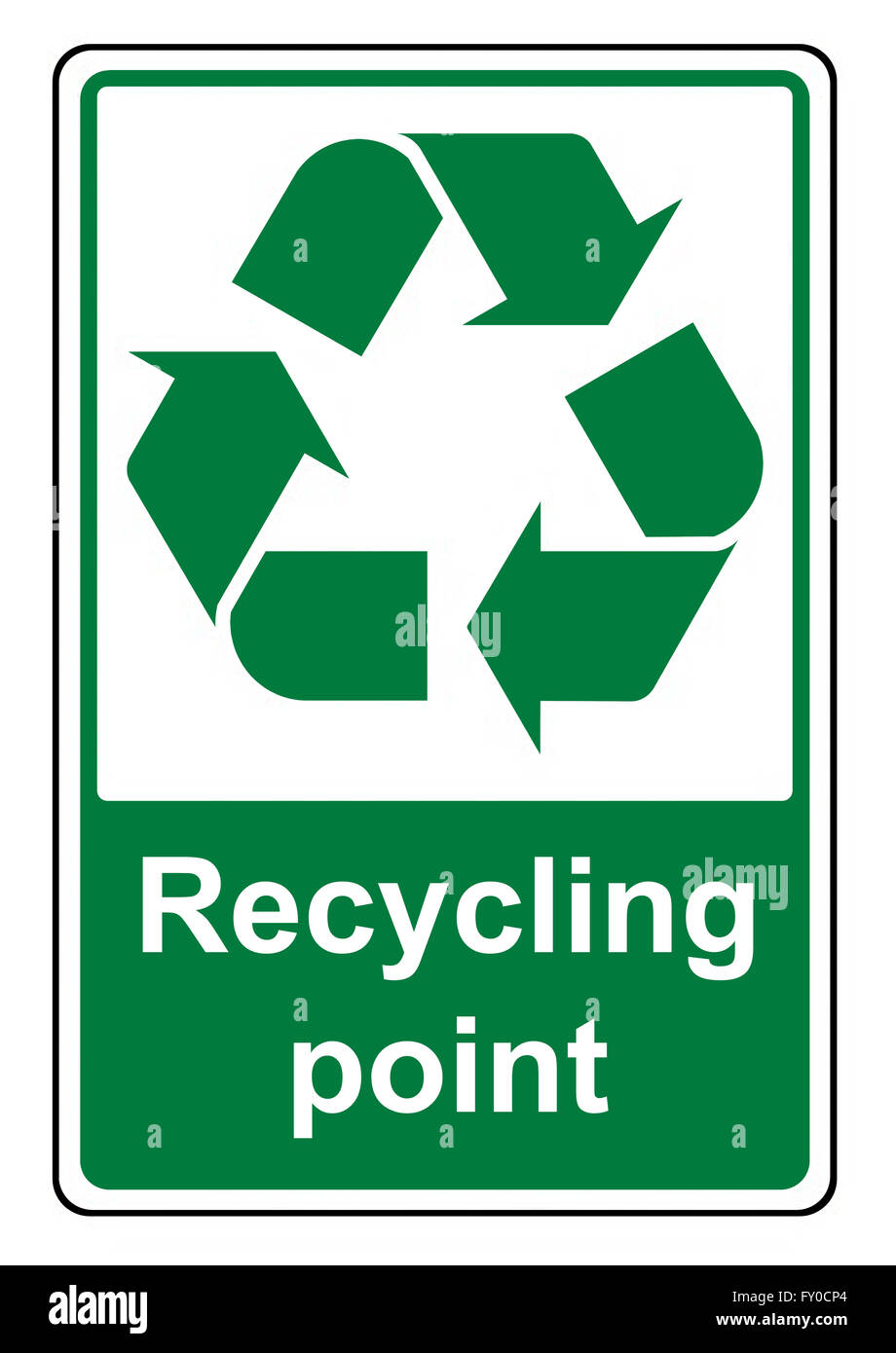 An illustration of a Recycling point sign Stock Photo - Alamy