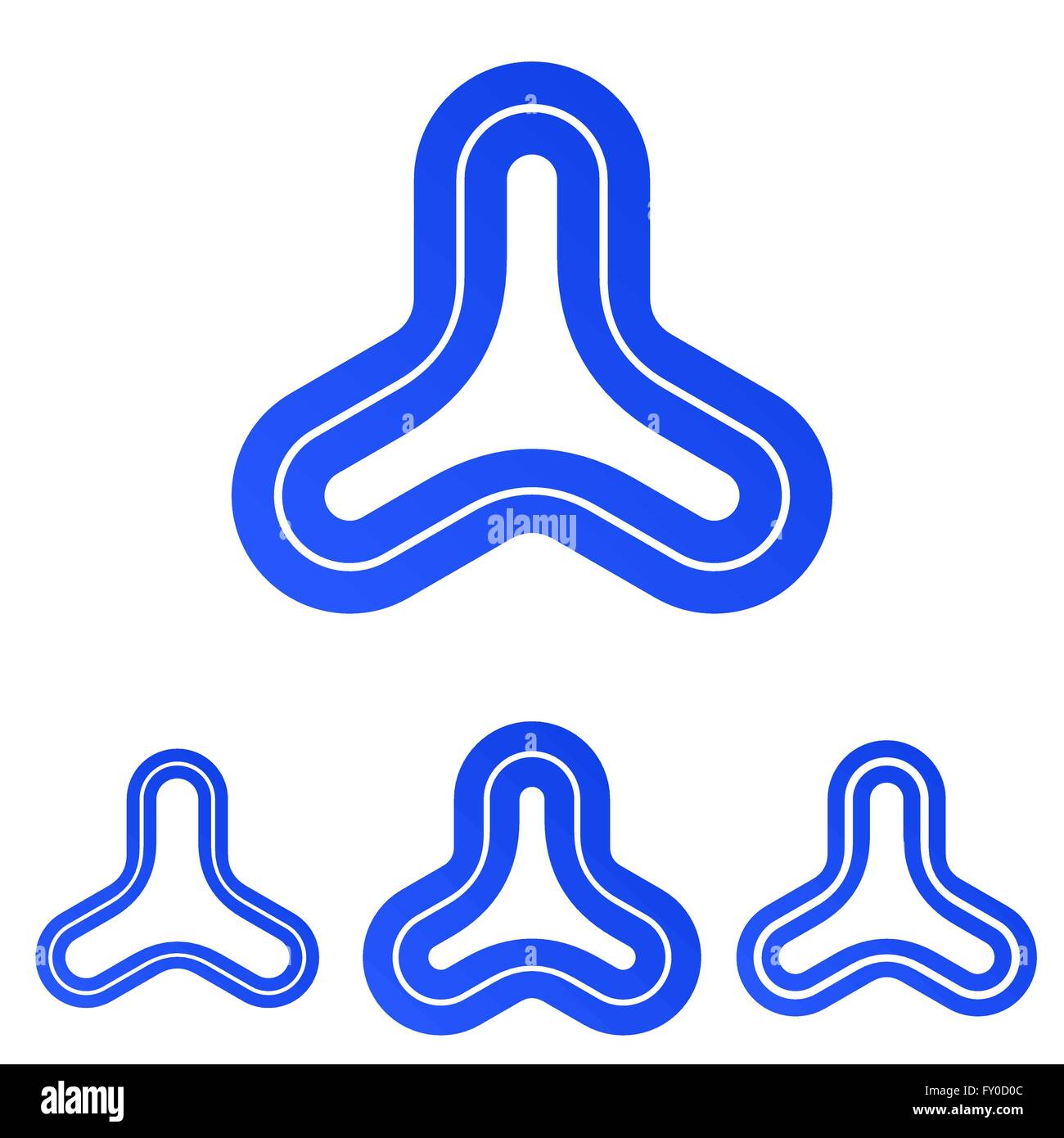 Blue line triangle logo design set Stock Vector Image & Art - Alamy