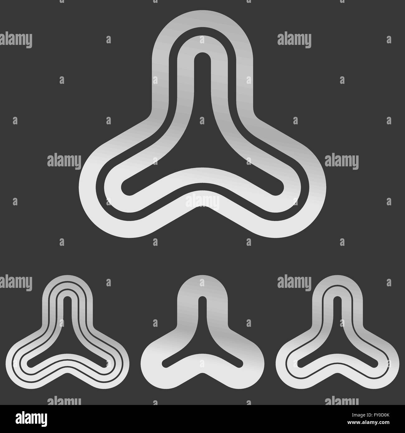 Silver line triangular logo design set Stock Vector Image & Art - Alamy