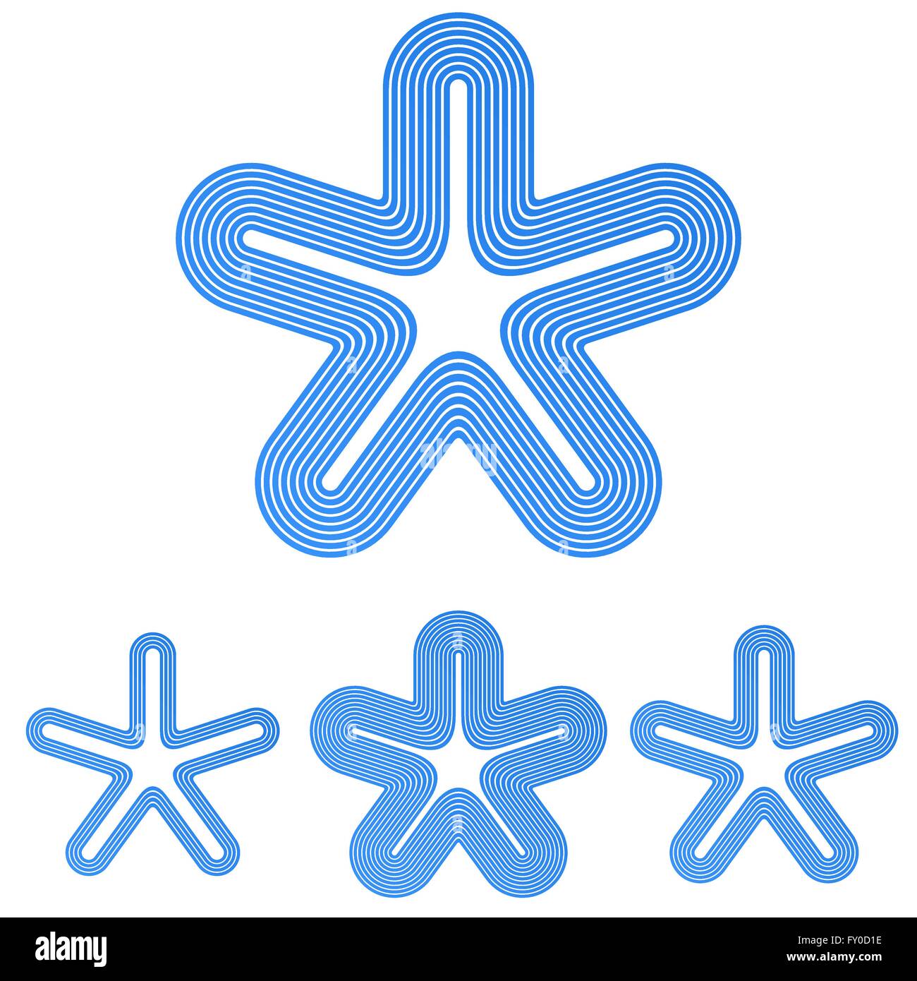 Blue line star logo design set Stock Vector Image & Art - Alamy