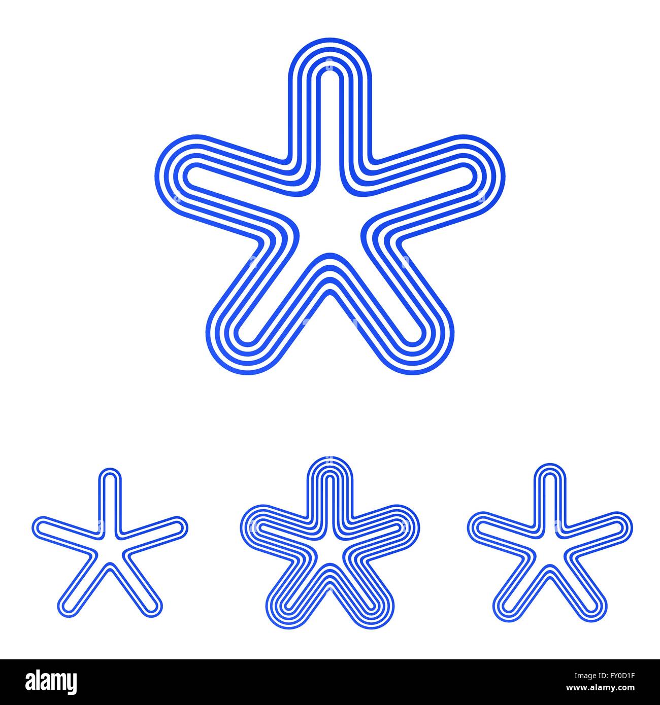 Blue line star logo design set Stock Vector Image & Art - Alamy