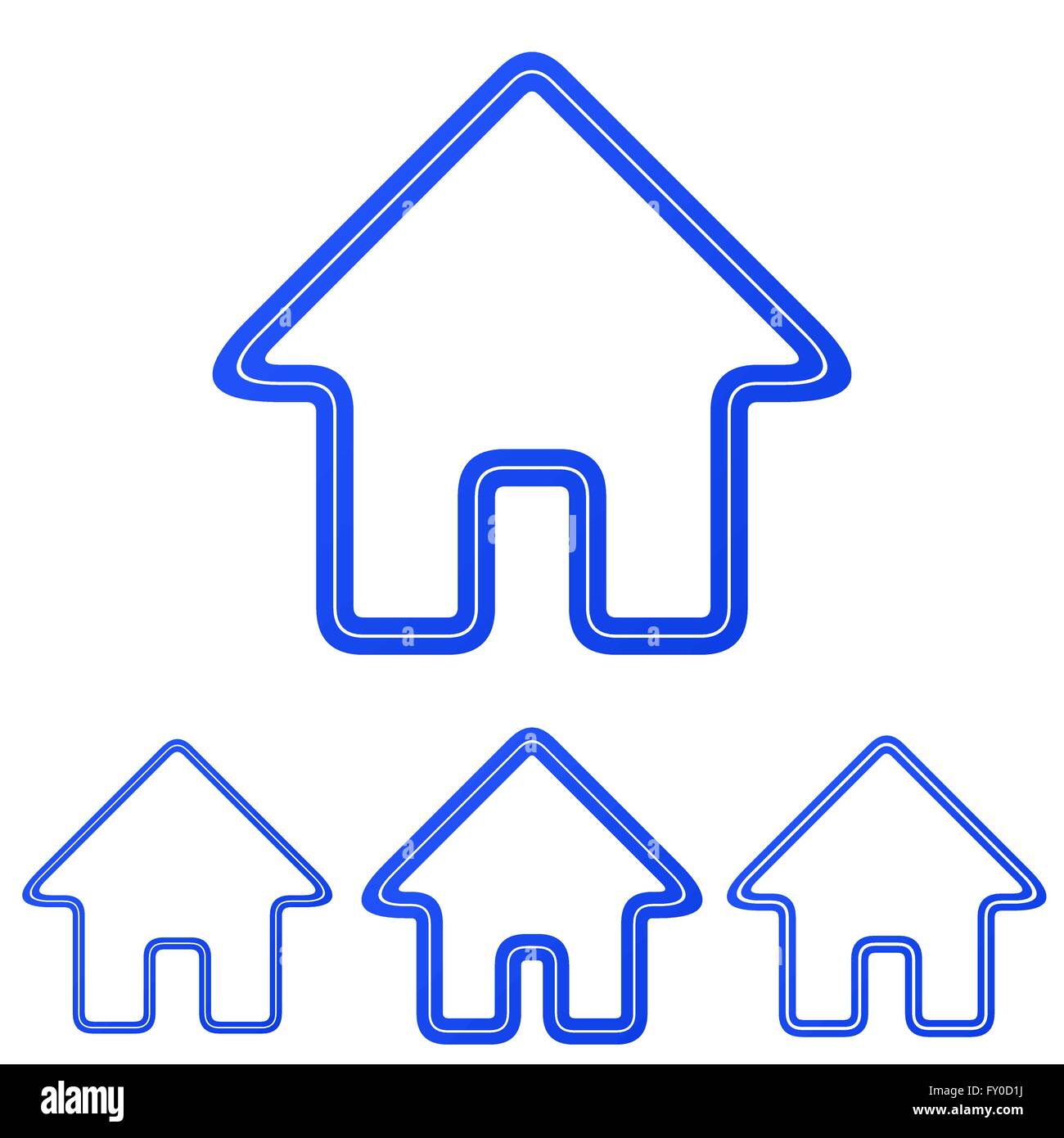 Blue line homepage logo design set Stock Vector Image & Art - Alamy