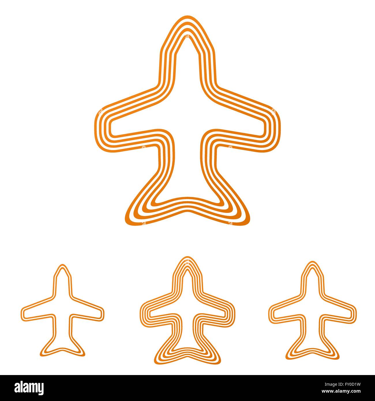 Orange line jet logo design set Stock Vector Image & Art - Alamy