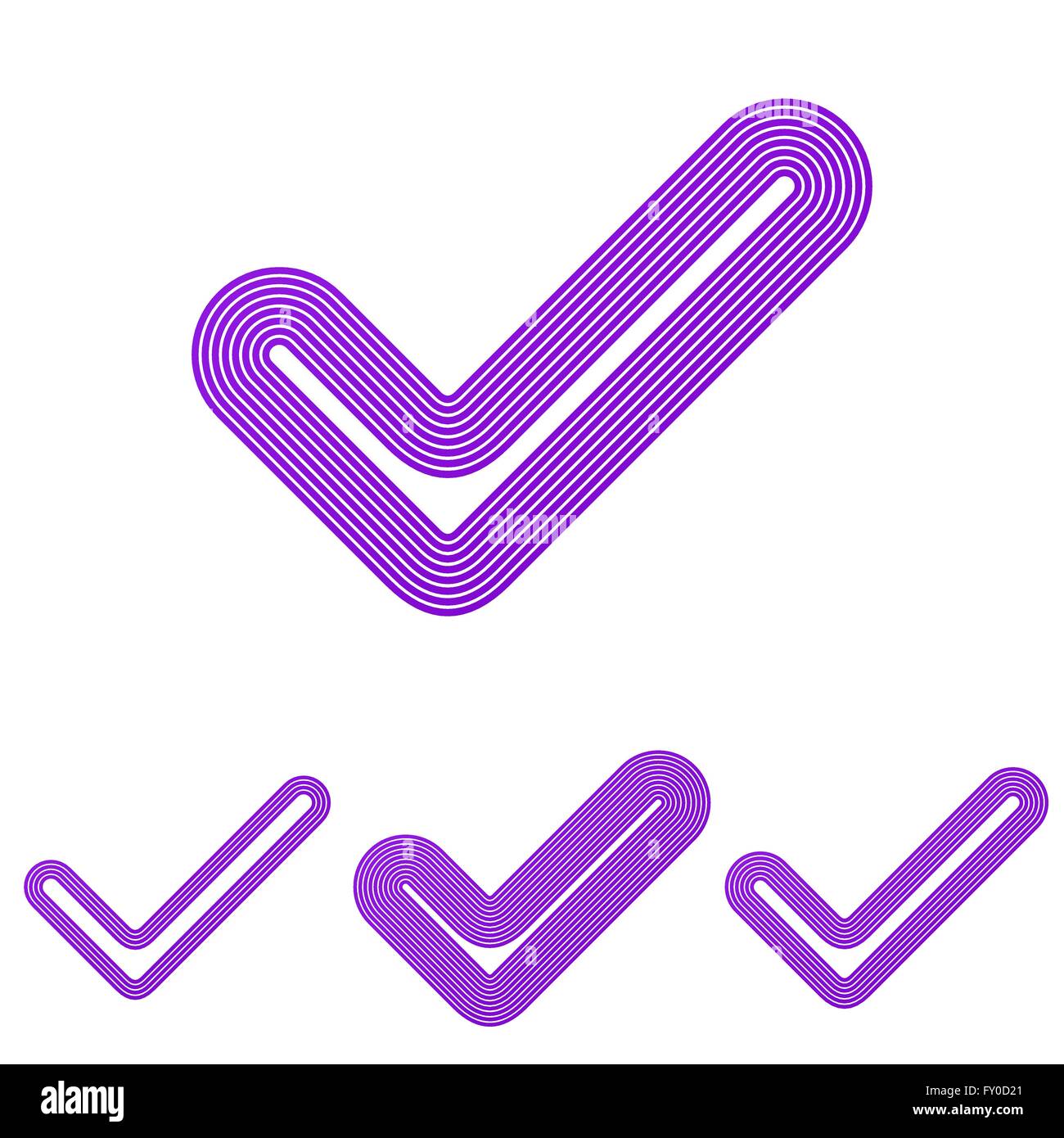Purple line confirm logo design set Stock Vector Image & Art - Alamy