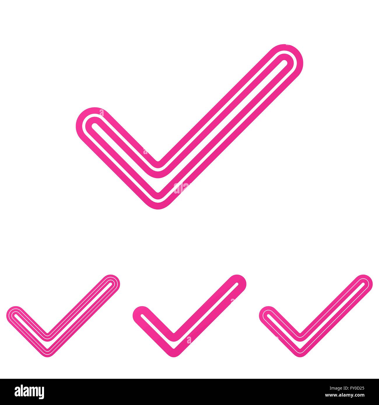 Pink check mark logo design set Stock Vector Image & Art - Alamy