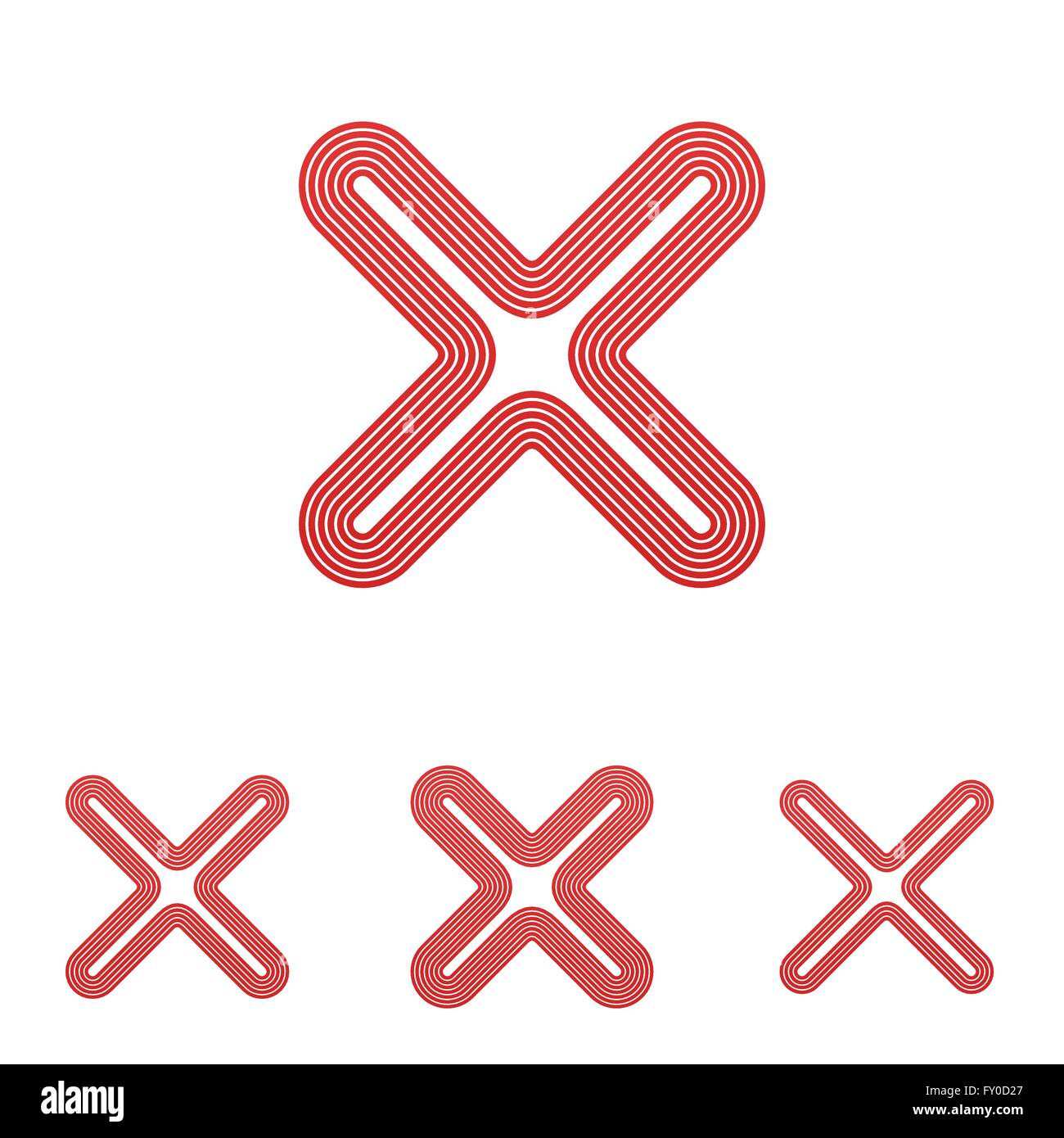 Red line reject logo design set Stock Vector Image & Art - Alamy