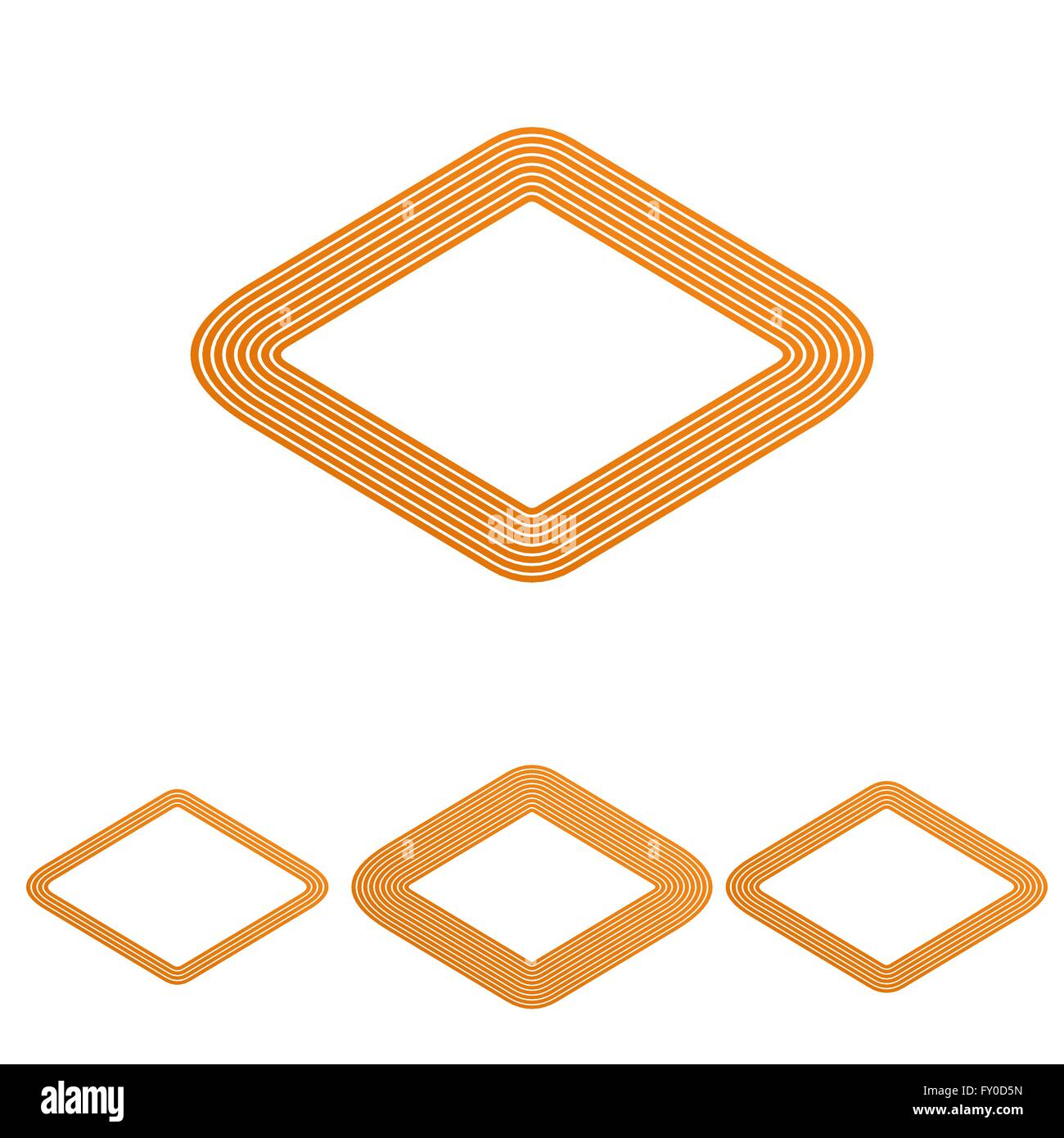 Orange line rhombus logo design set Stock Vector Image & Art - Alamy