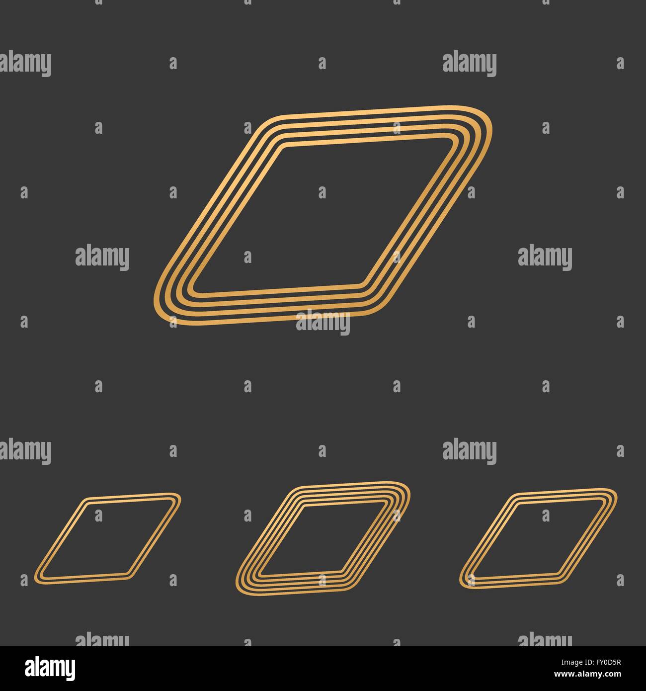 Bronze line rhombus logo design set Stock Vector Image & Art - Alamy