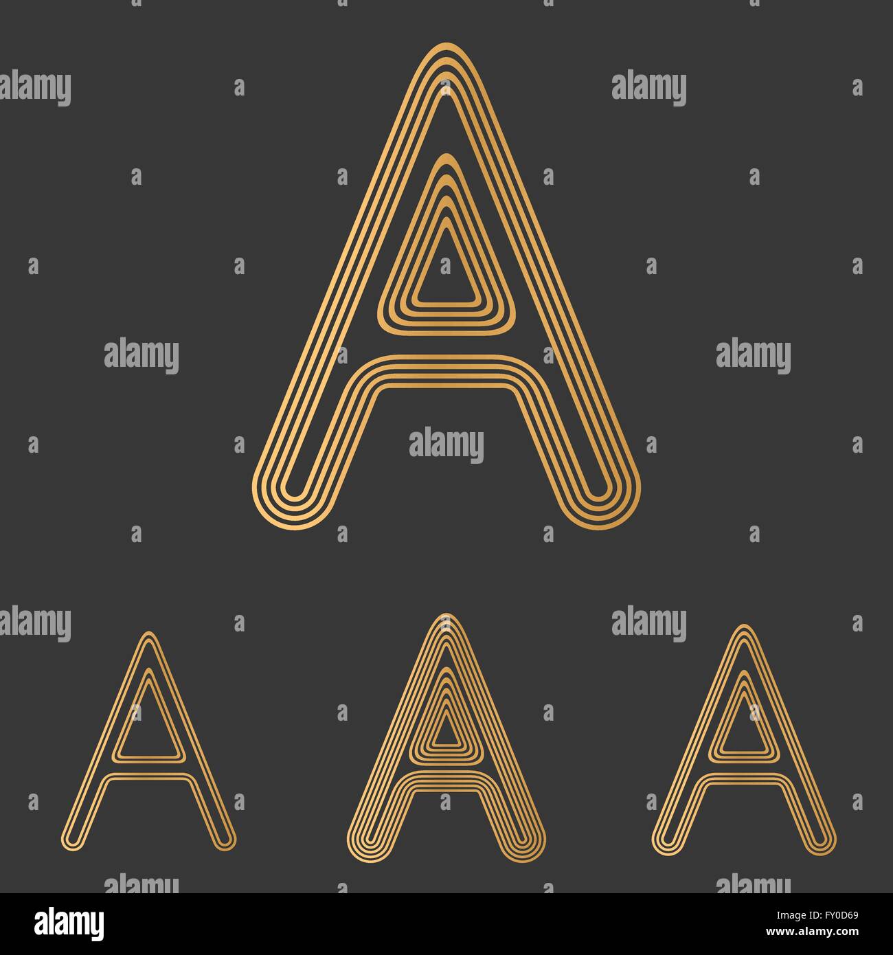 Bronze letter a logo design set Stock Vector Image & Art - Alamy