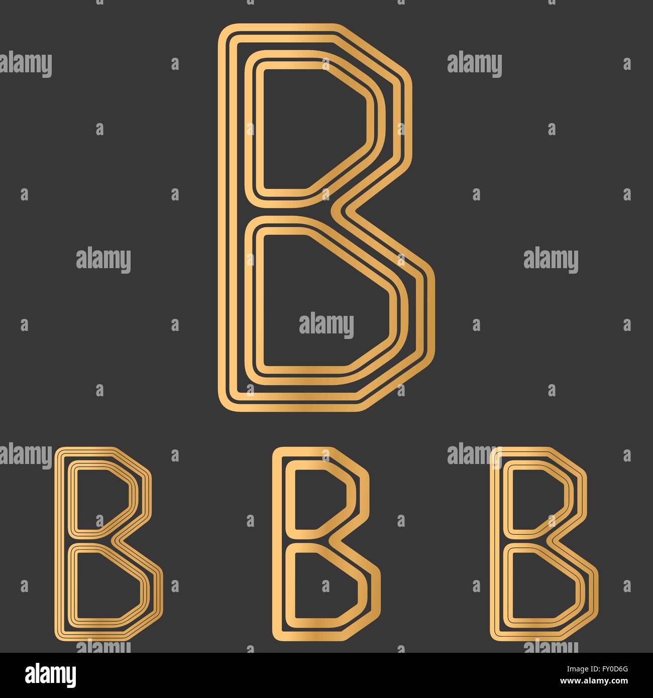 Bronze line b logo design set Stock Vector Image & Art - Alamy
