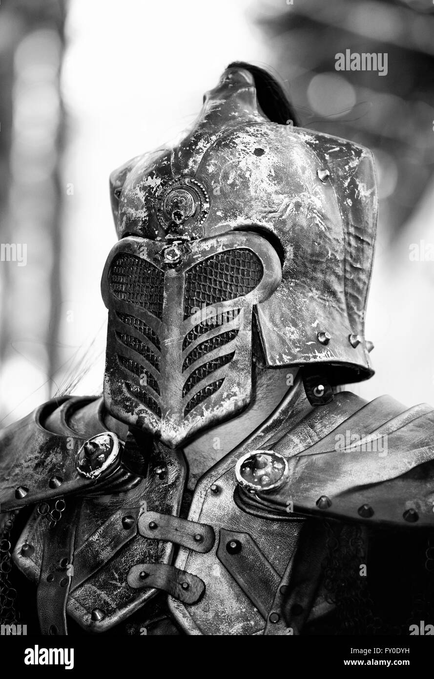 Non-Identifiable individual dressed in armor in a Renaissance festival ...