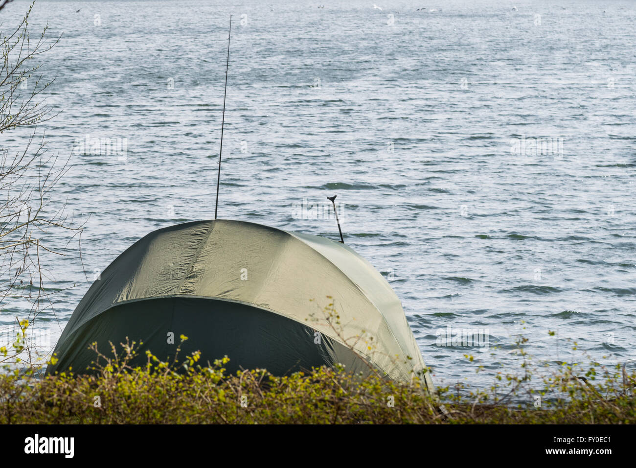 tent - bivvy setup for some daytime fishing Stock Photo - Alamy