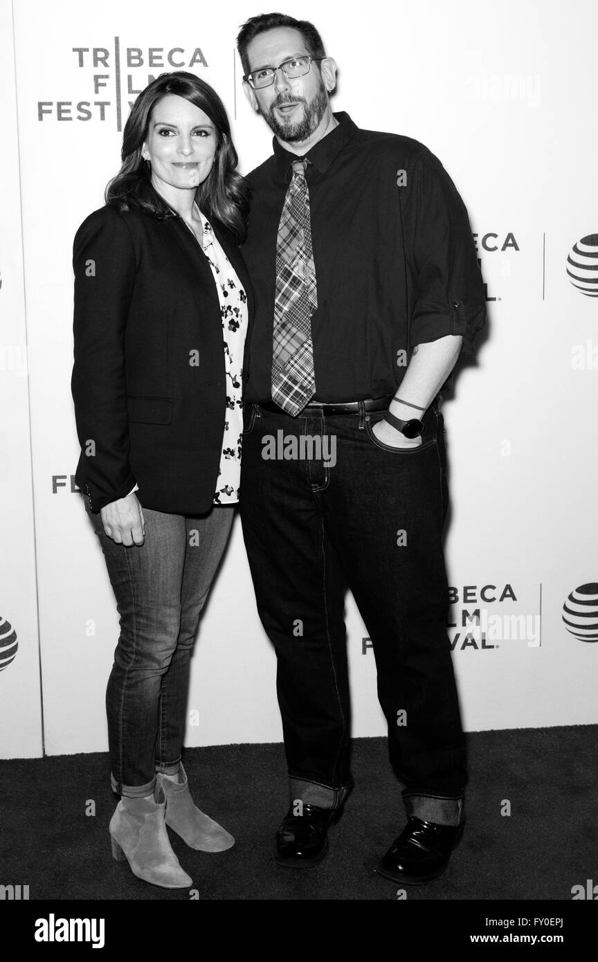 New York City, USA - April 19, 2016: Actress Tina Fey and writer Damian ...