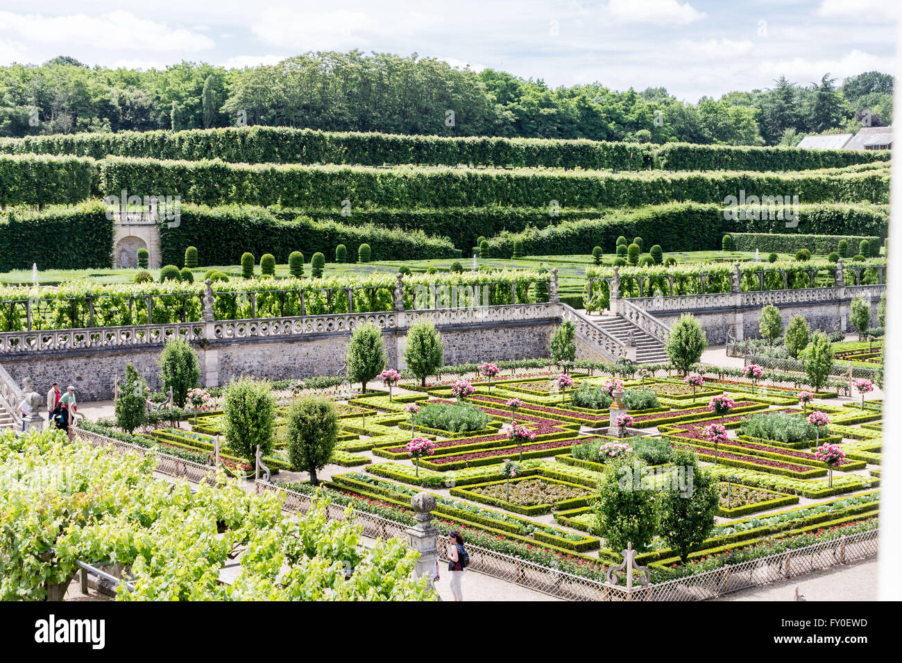 Chateau Villandry Gardens Loire Valley France Stock Photo - Alamy