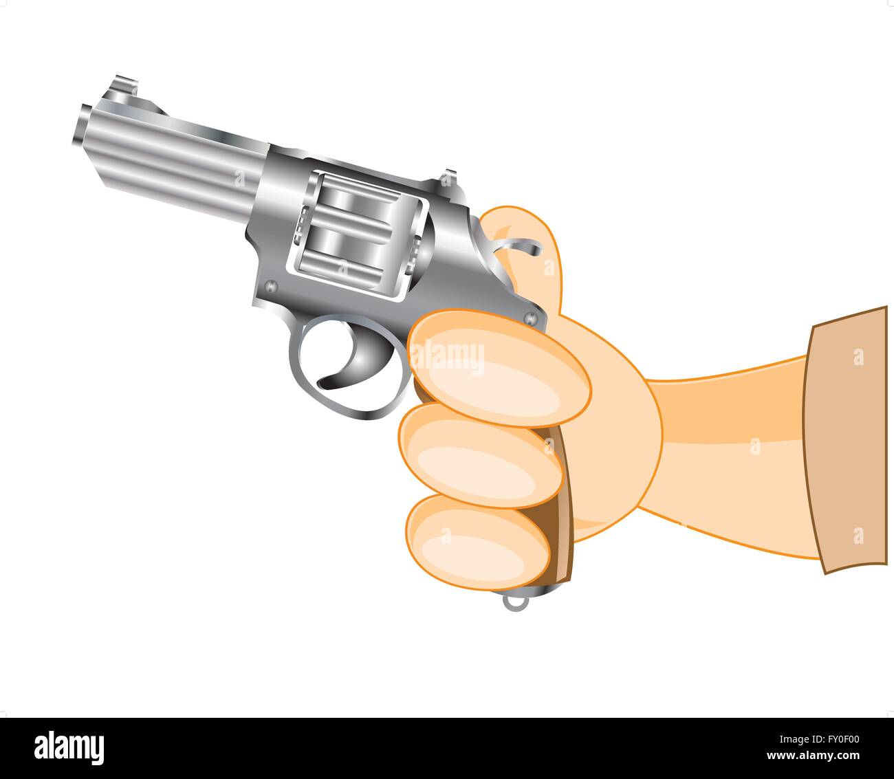 Hand with revolver Stock Vector Image & Art - Alamy