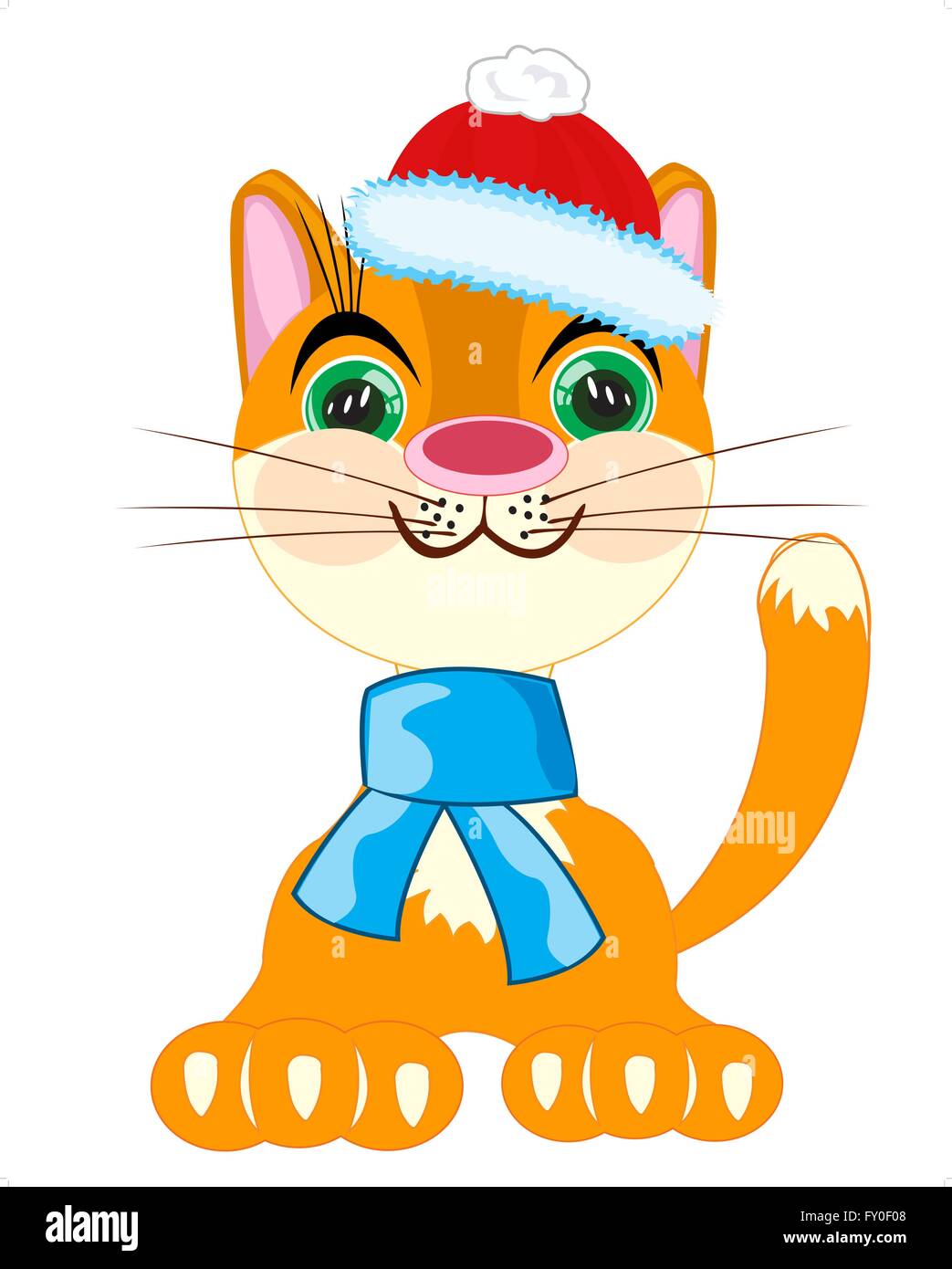 Cat in festive hat Stock Vector Images - Alamy