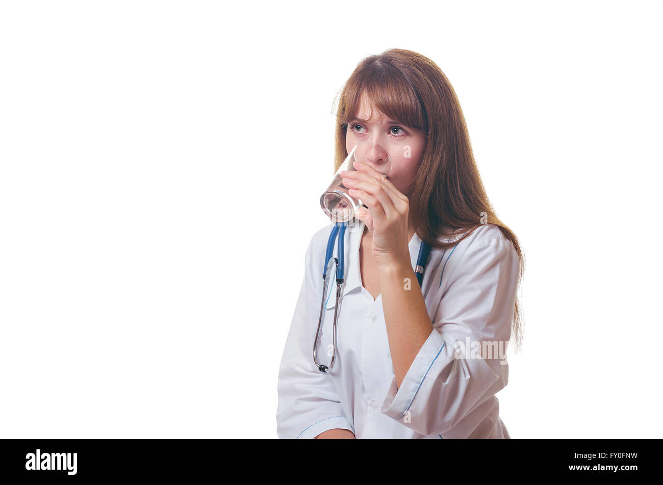 Doctor water glass drink hi-res stock photography and images - Alamy