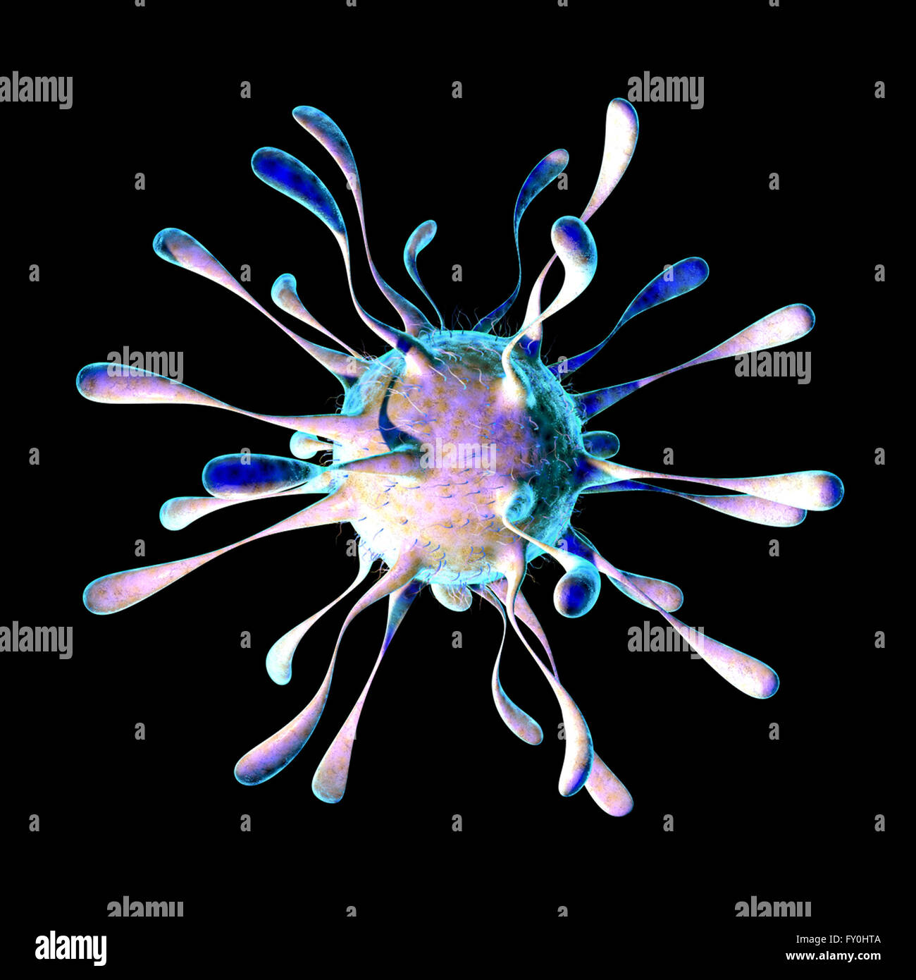 Virus, bacteria cells infecting human body.Detailed 3d illustration ...