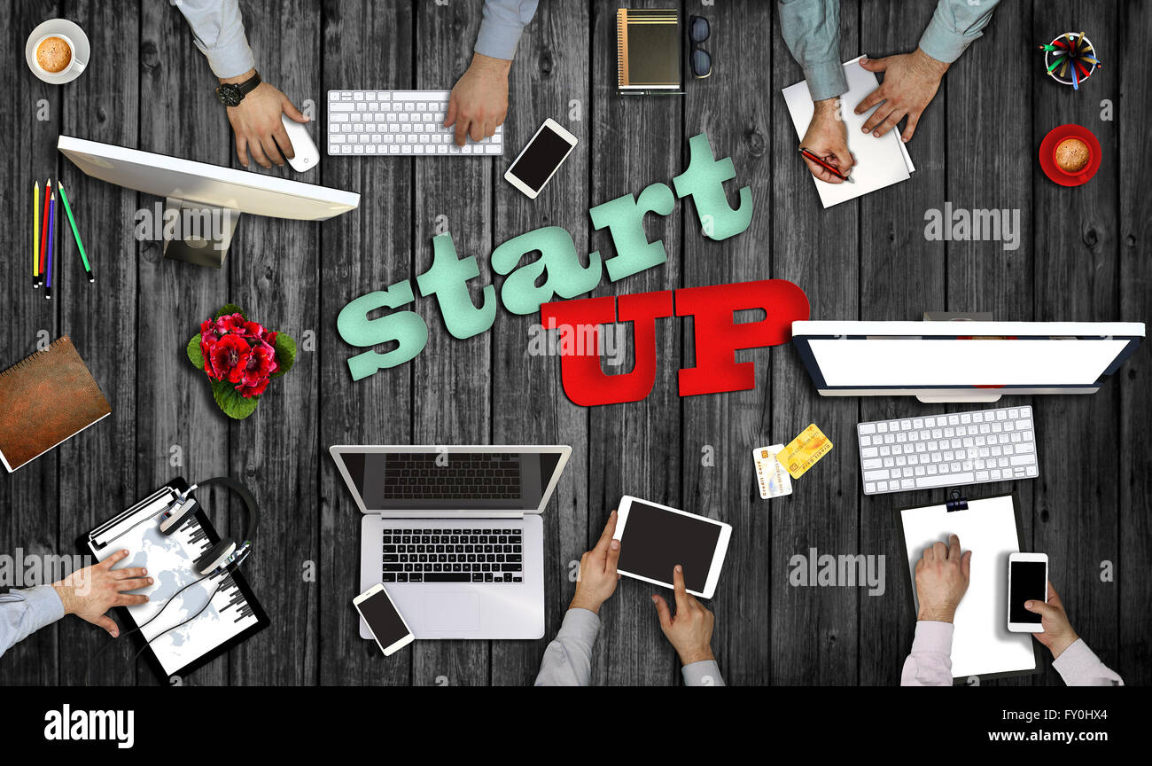 Group of Busy People Working in an Office Stock Photo - Alamy