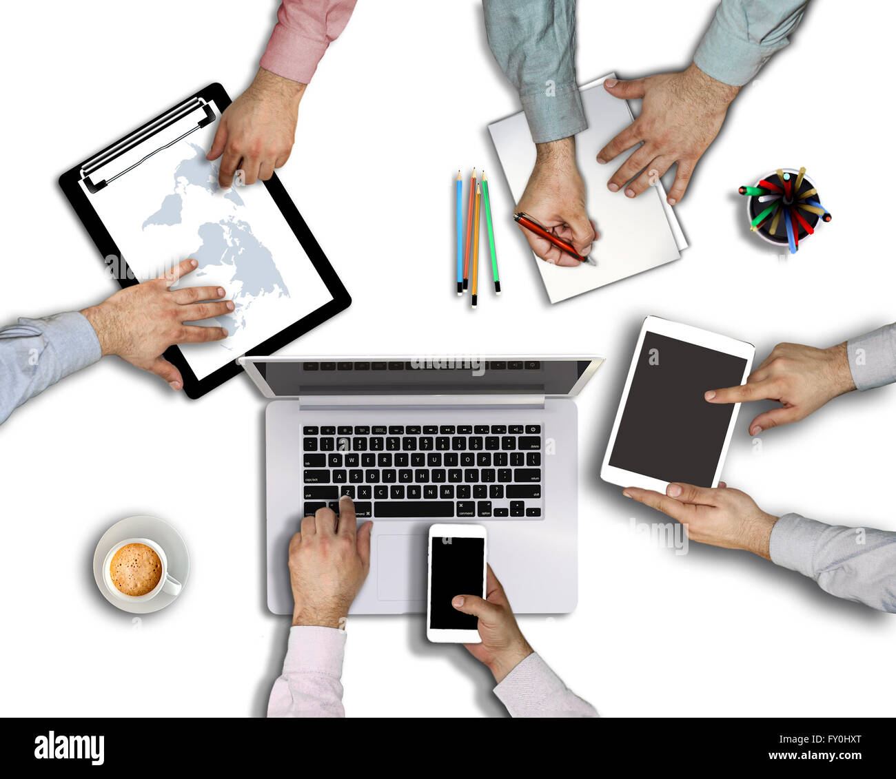 Group of Busy People Working in an Office Stock Photo - Alamy
