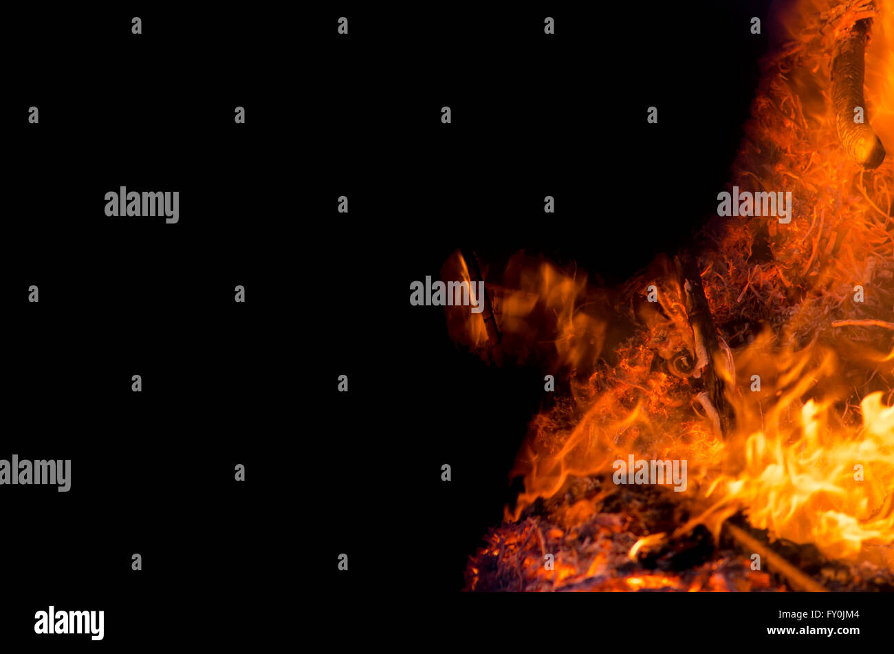yellow orange and red fire flames as background with elements burning ...