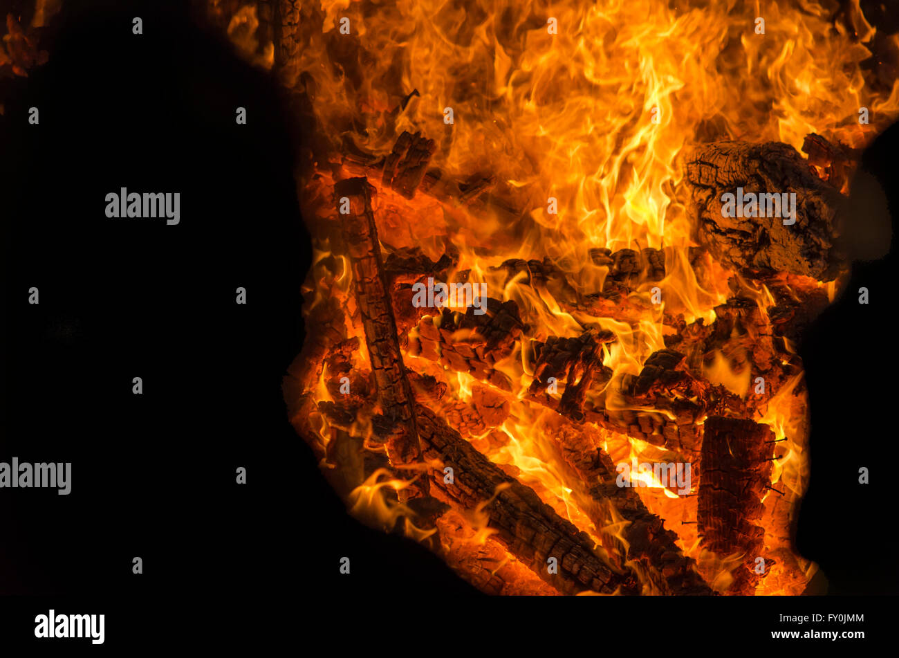 yellow orange and red fire flames as background with elements burning ...