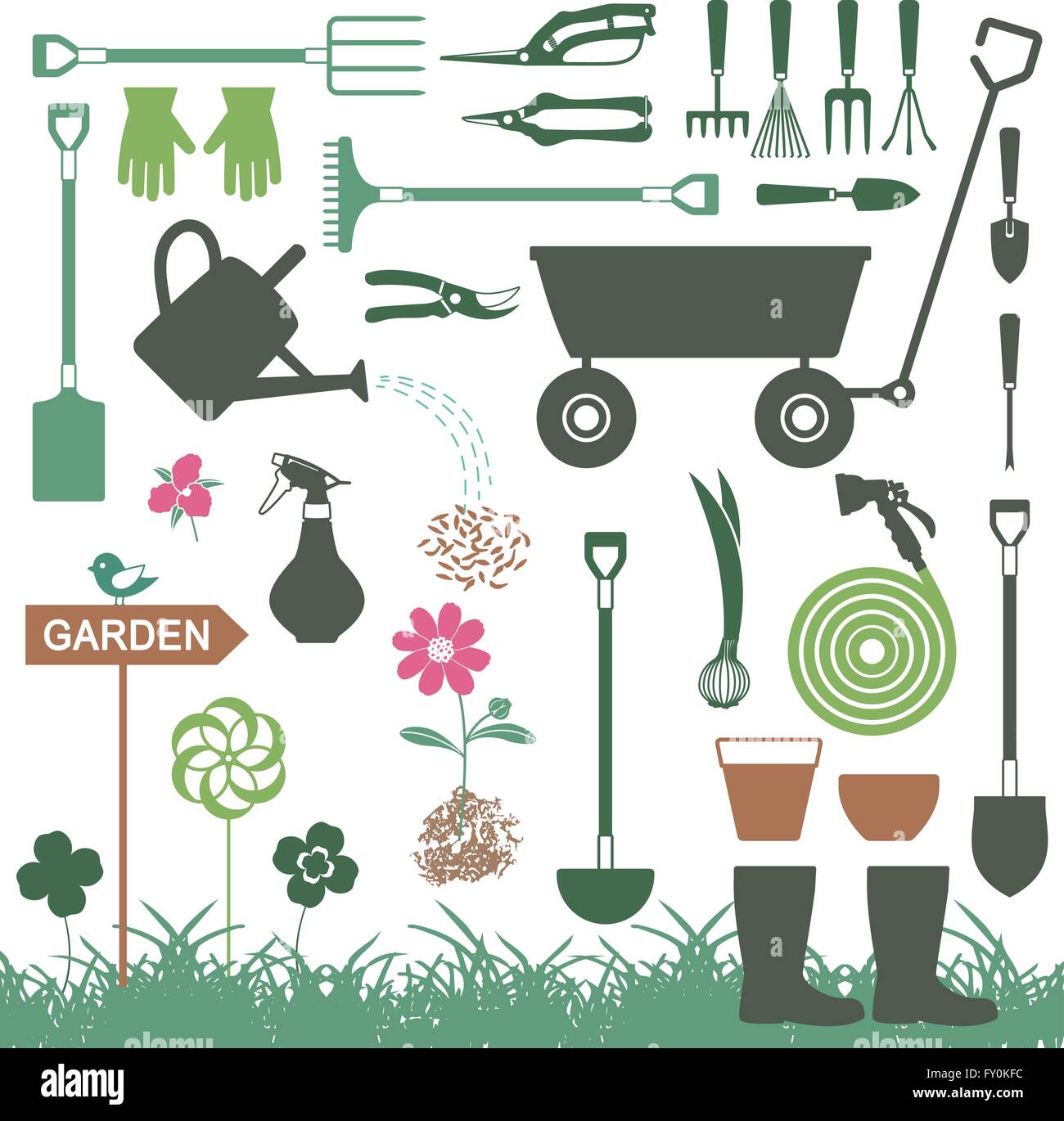 Garden hose lawn Stock Vector Images - Alamy