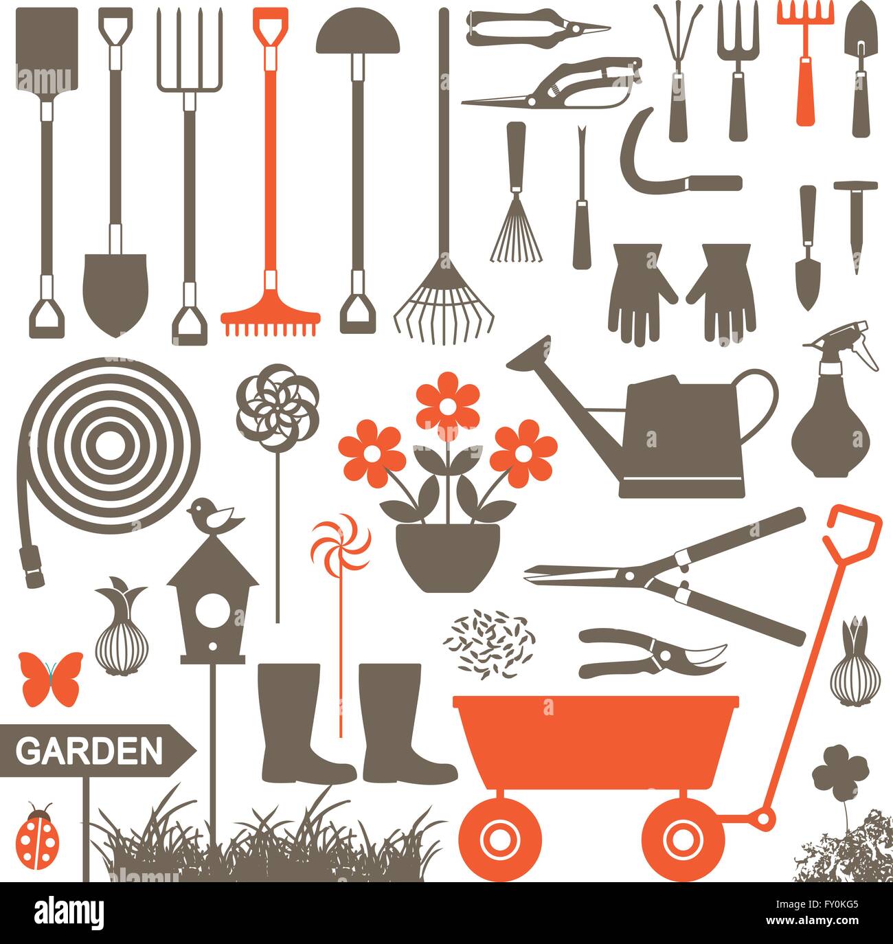 Gardening related vector icons 4 Stock Vector Image & Art - Alamy