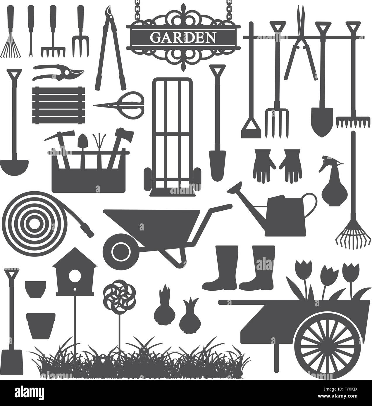 Gardening related vector icons 8 Stock Vector Image & Art - Alamy