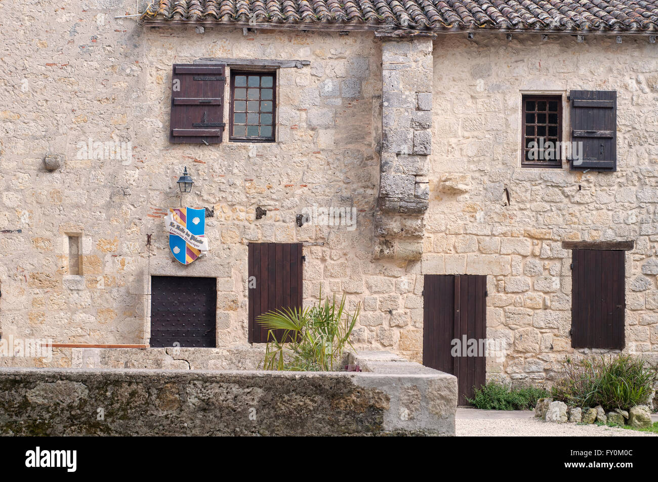 Interior view of the medieval fortified city of Larressingle. Gers ...