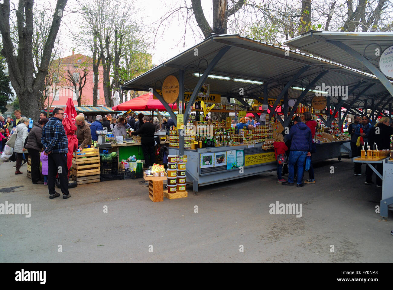 Pula, Istria, Croatia. The vegetable, fruit and flowers open-air market ...