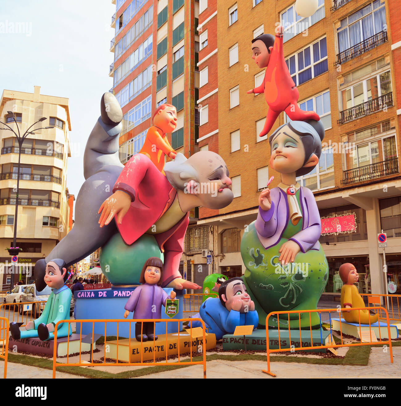 Falla Monument in the Festival of the Fallas in Burriana in Spain Stock ...
