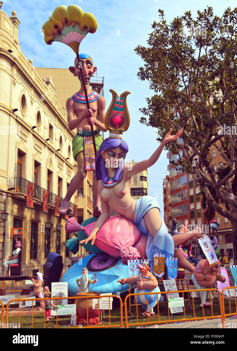 Falla Monument in the Festival of the Fallas in Burriana in Spain Stock ...