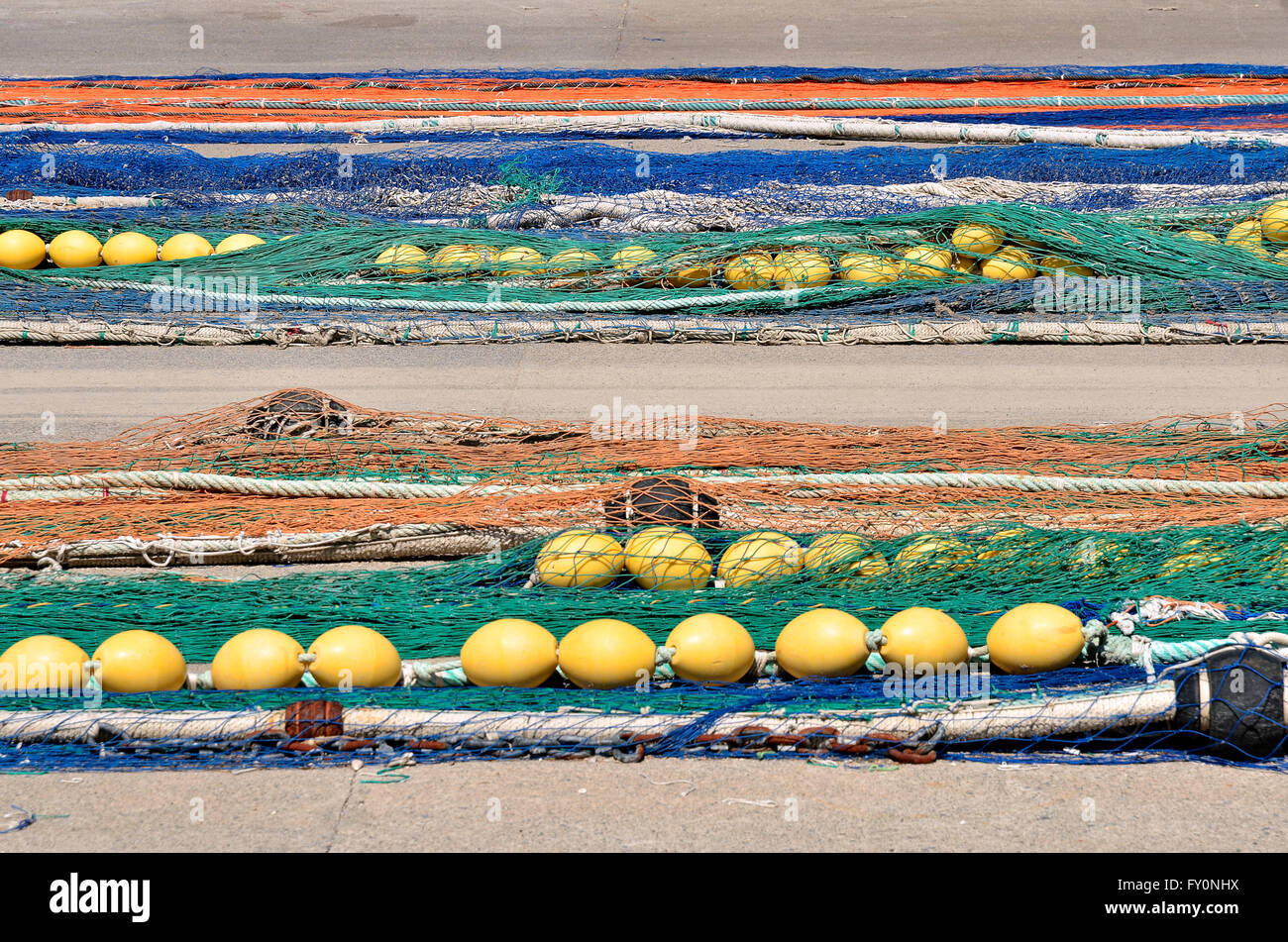Fishing net at El Port de la Selva in Spain Stock Photo - Alamy