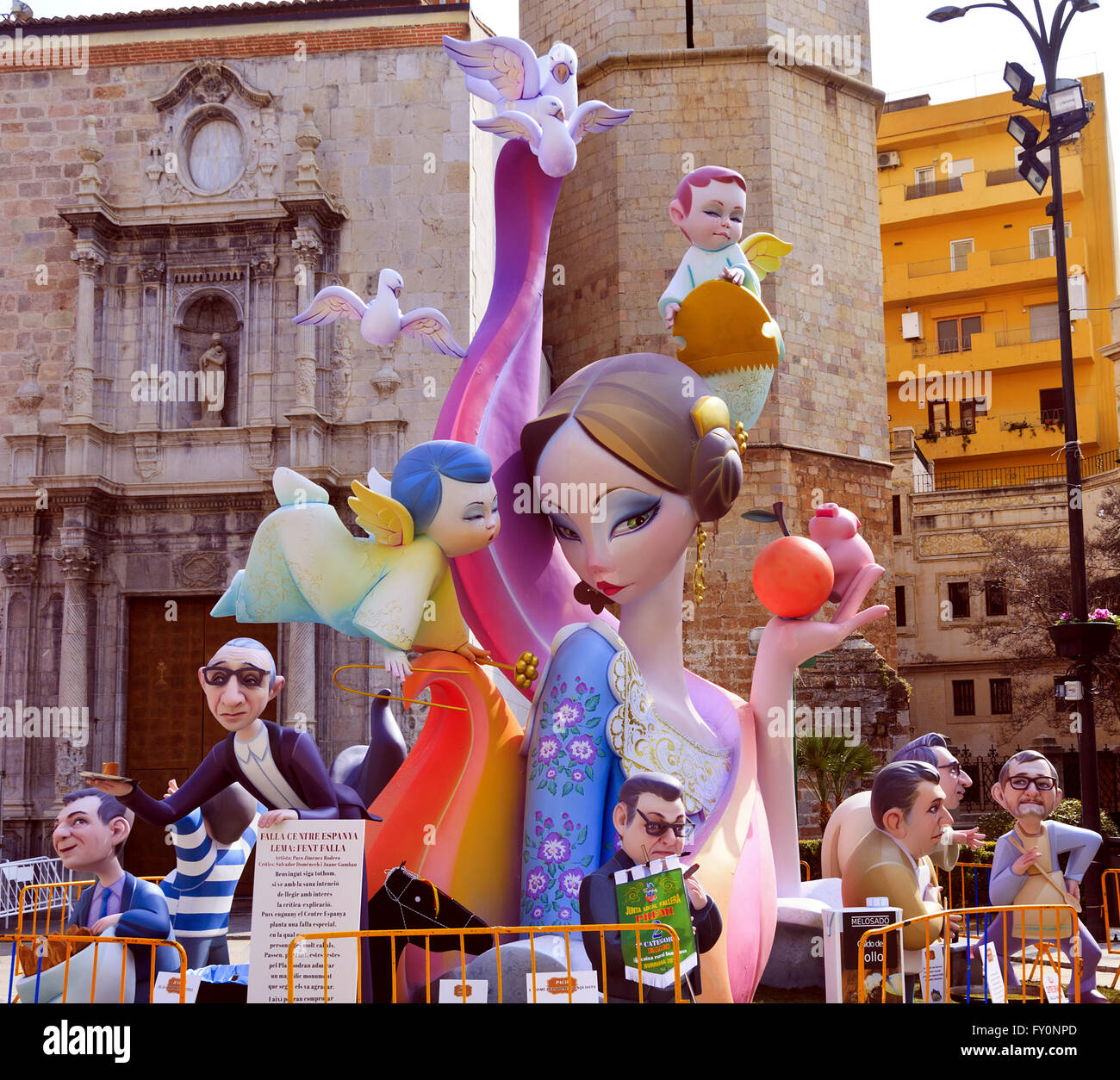 Falla Monument in the Festival of the Fallas in Burriana in Spain Stock ...