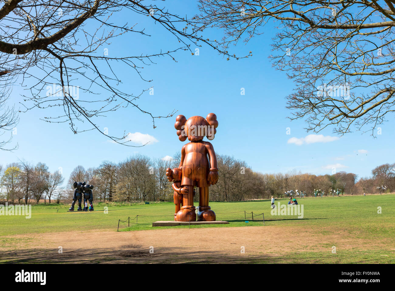 Sculptures by the renowned American artist KAWS exhibited at the ...