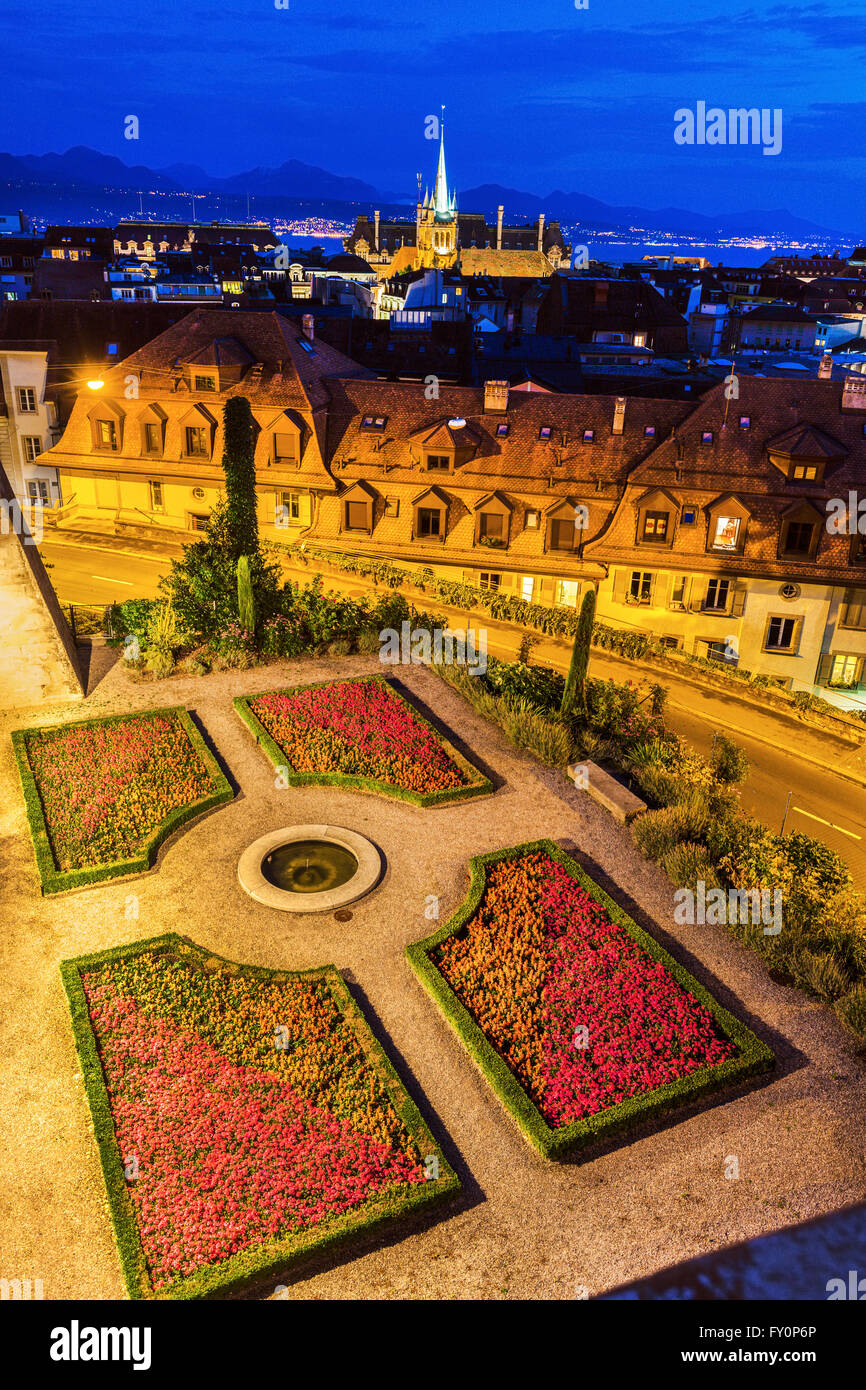 Lausanne panorama with Saint-Francois Church Stock Photo - Alamy