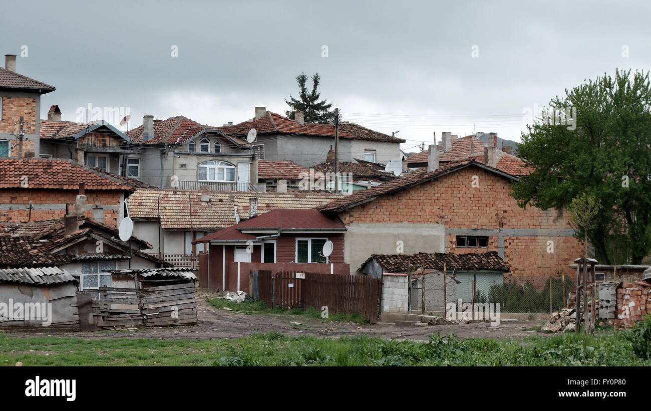 The slum area of the city of Dobrich Bulgaria in Europe here many of ...