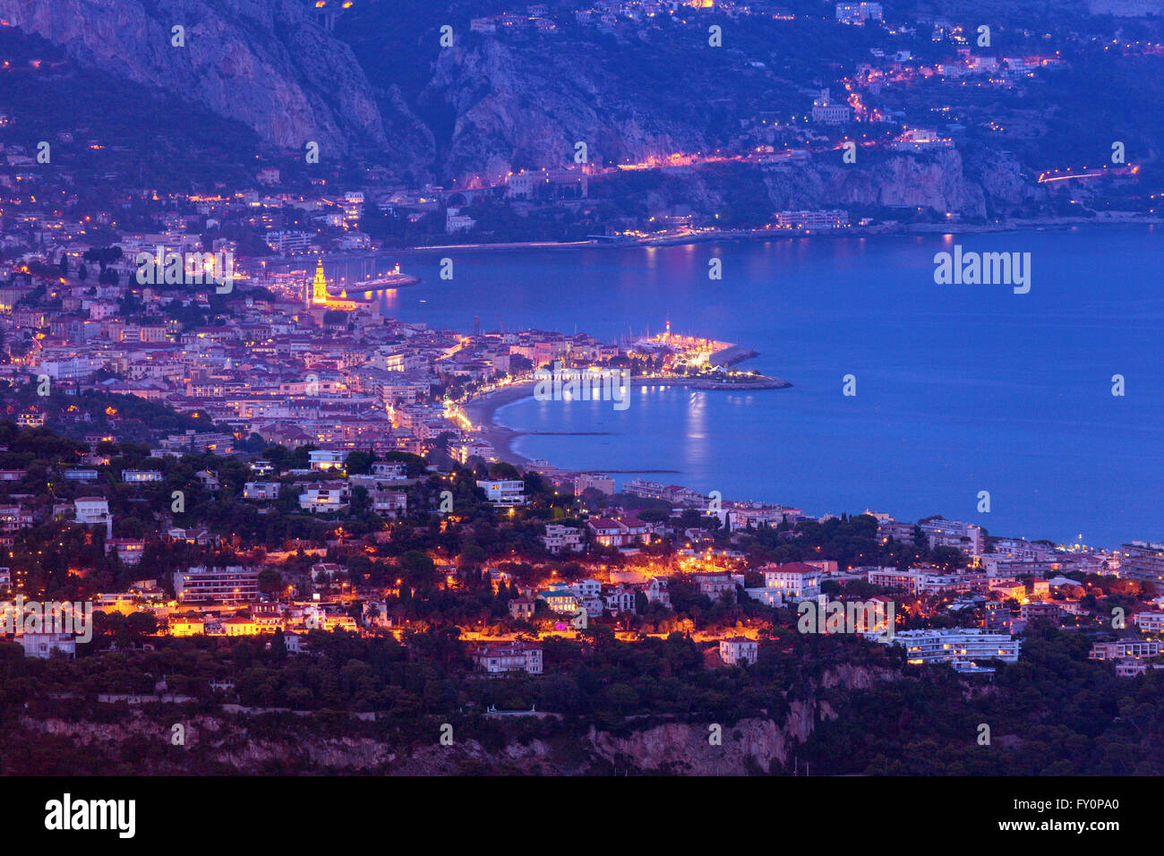 Aerial view of Monaco and Menton Stock Photo - Alamy