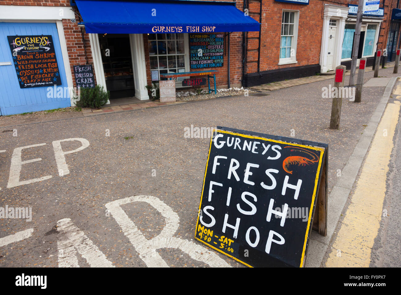 Gurneys Fish Shop, Burnham Market, North Norfolk, UK Stock Photo - Alamy