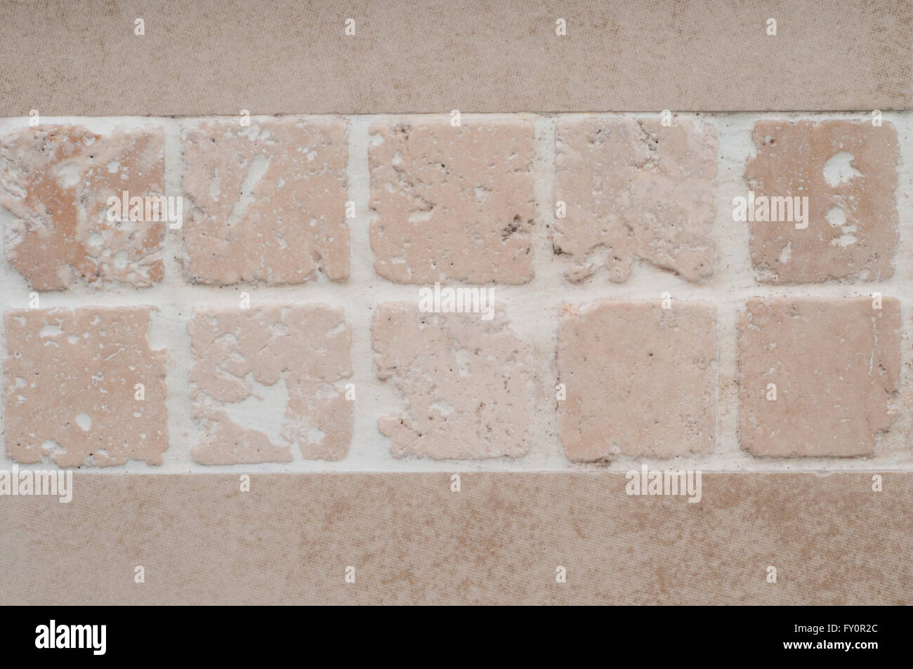 Stone tiled section from interior bathroom wall Stock Photo - Alamy