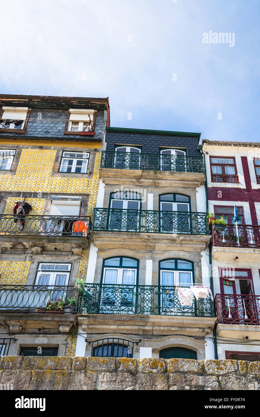 Colorful houses of Porto Ribeira, Portugal Stock Photo - Alamy