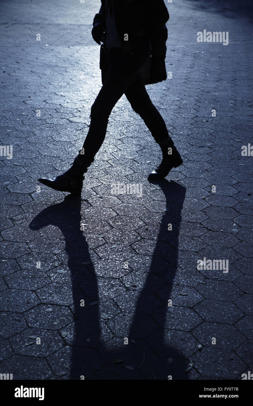 Woman Walking Alone Dark Night Stock Photos & Woman Walking Alone Dark ...