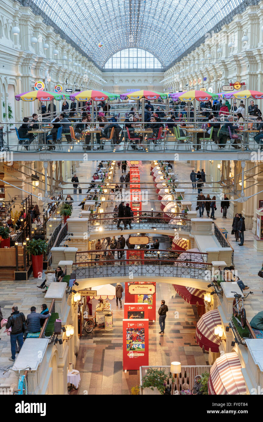 Russia, Moscow, Red Square, Gum Department Store, Interior Stock Photo ...