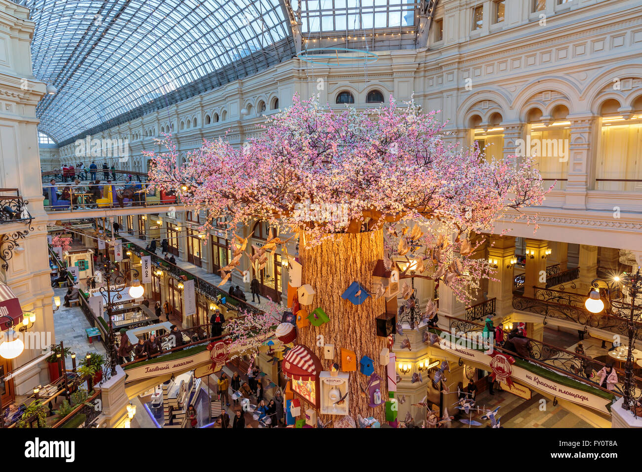 Russia, Moscow, Red Square, Gum Department Store, Interior Stock Photo ...