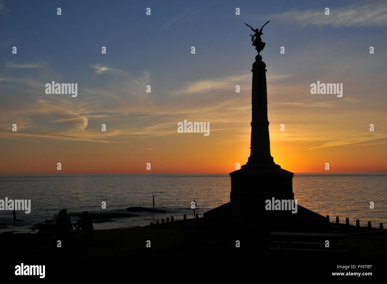 Aberystwyth War Memorial in the Castle Grounds at sunset Stock Photo ...