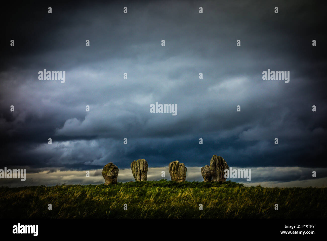 Duddo stone circle Northumberland, Neolithic Stock Photo - Alamy