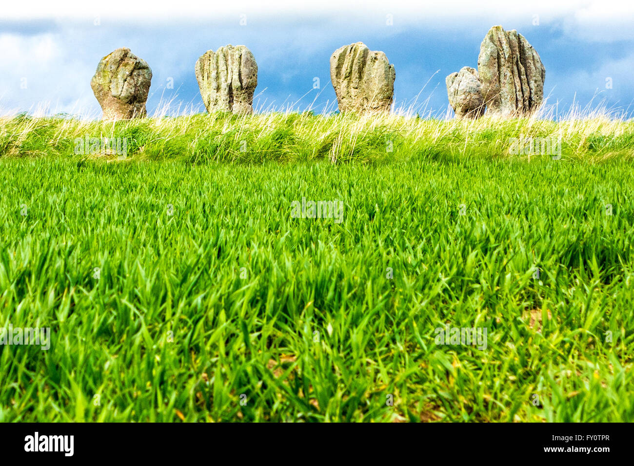 Duddo stone circle Northumberland, Neolithic Stock Photo - Alamy