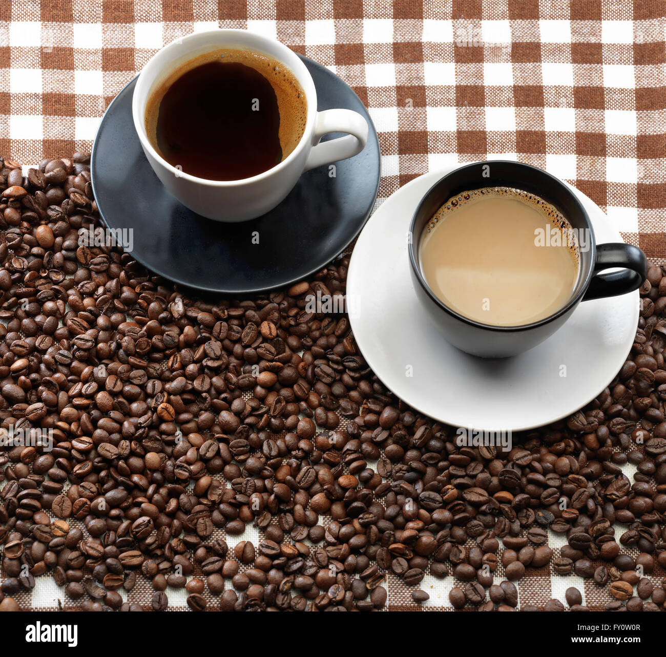 Cup Of Coffee Checkered Cloth High Resolution Stock Photography and ...